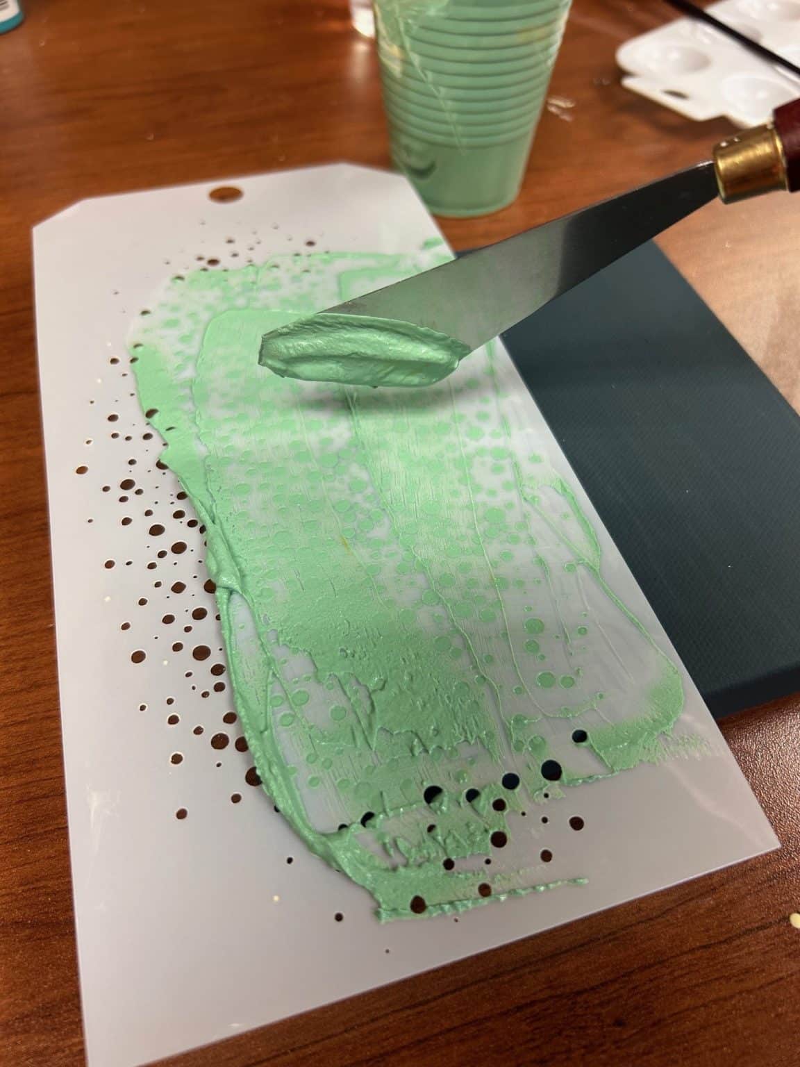 Raised stenciling - Durham's Rock Hard Water Putty